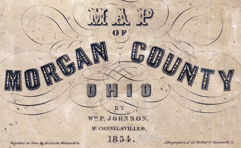 1854 Farm Line Map of Morgan County Ohio Windsor - Etsy