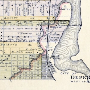 1889 Town Map of Ashwaubenon Brown County Wisconsin - Etsy