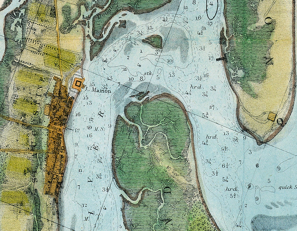 1862 Map of Saint Augustine Harbor Inlet and Islands Florida - Etsy