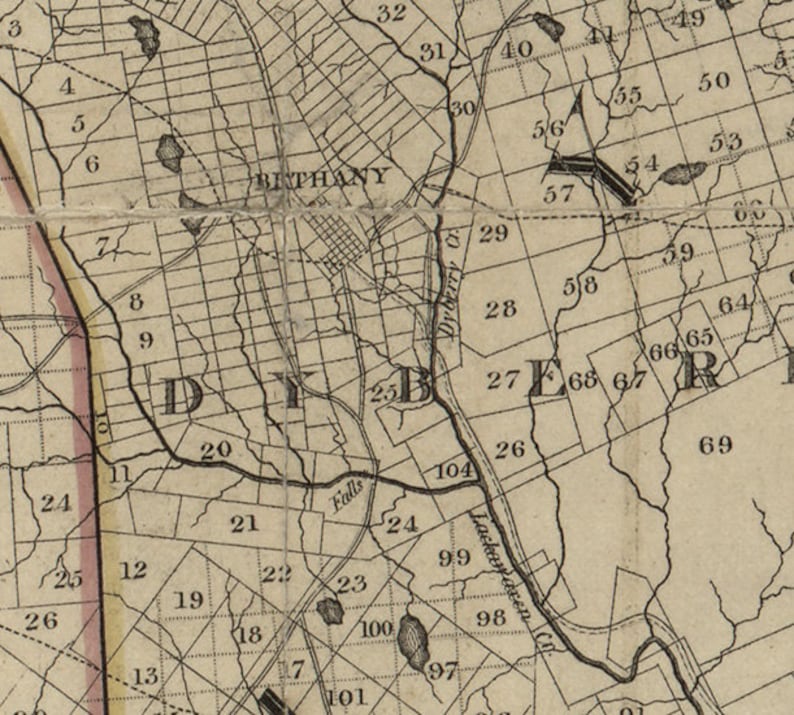 1814 Farm Line Map of Wayne & Pike County Pa - Etsy