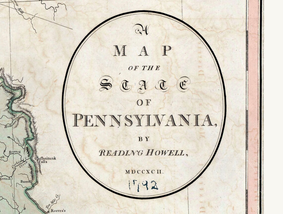 1792 Map of Pennsylvania - Etsy