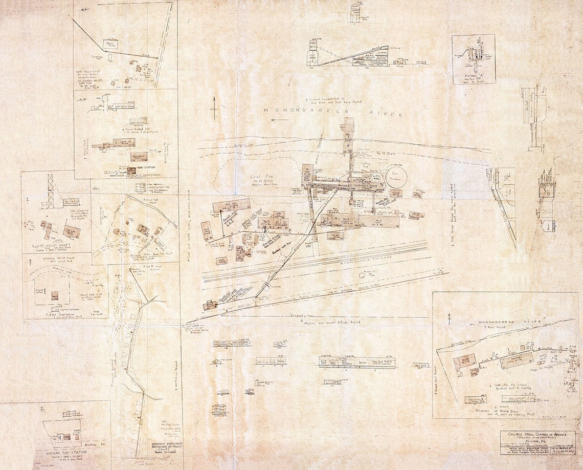 1958 Map of Crucible Mine Greene County Pennsylvania | Etsy
