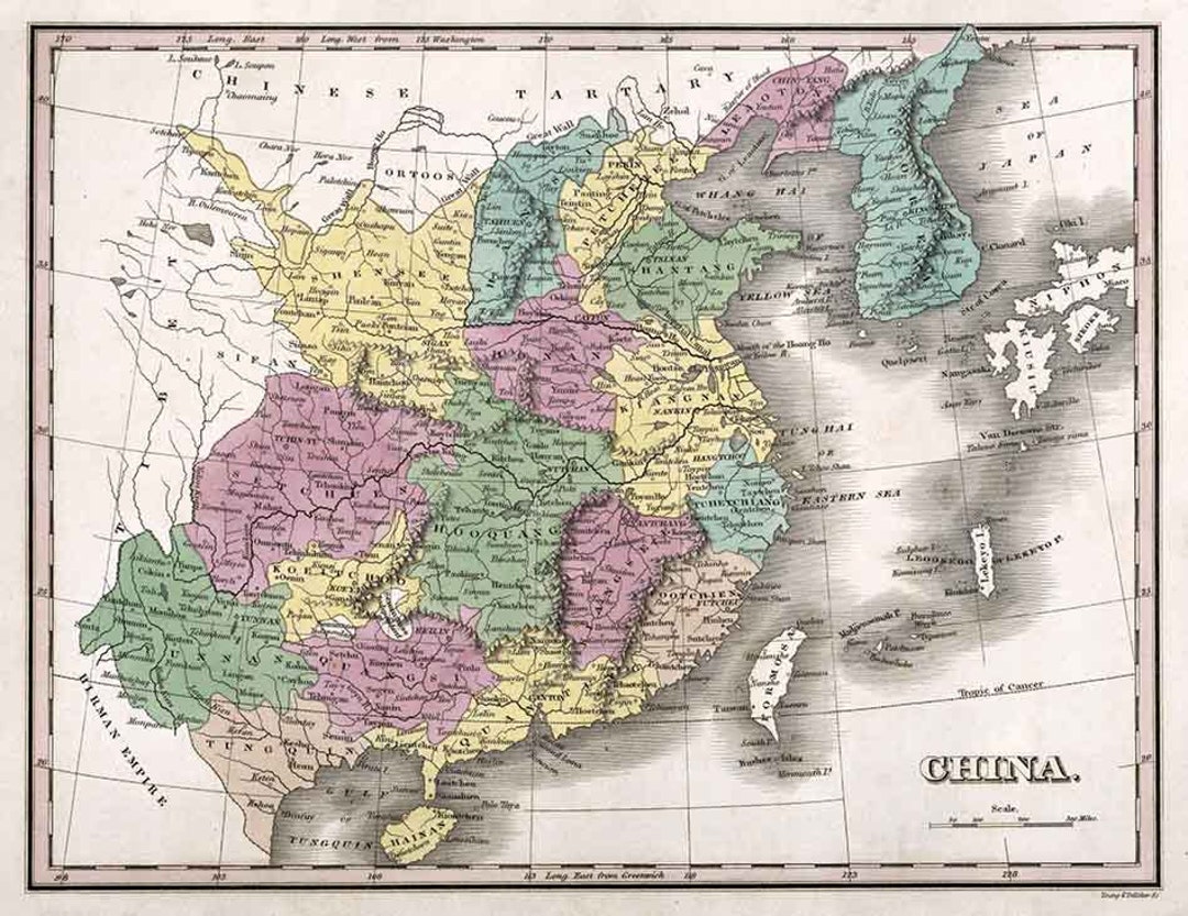 1824 Map of China - Etsy