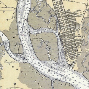 1926 Nautical Chart of St Simon Sound Brunswick Harbor Georgia - Etsy