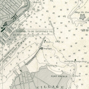 1887 Map of Portland Harbor and Back Cove Maine - Etsy