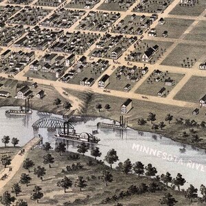 1870 Panoramic Map of Saint Peter Nicollet County Minnesota - Etsy