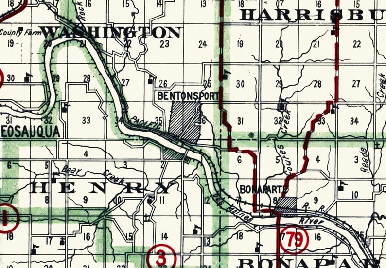 1927 Map of Van Buren County Iowa - Etsy
