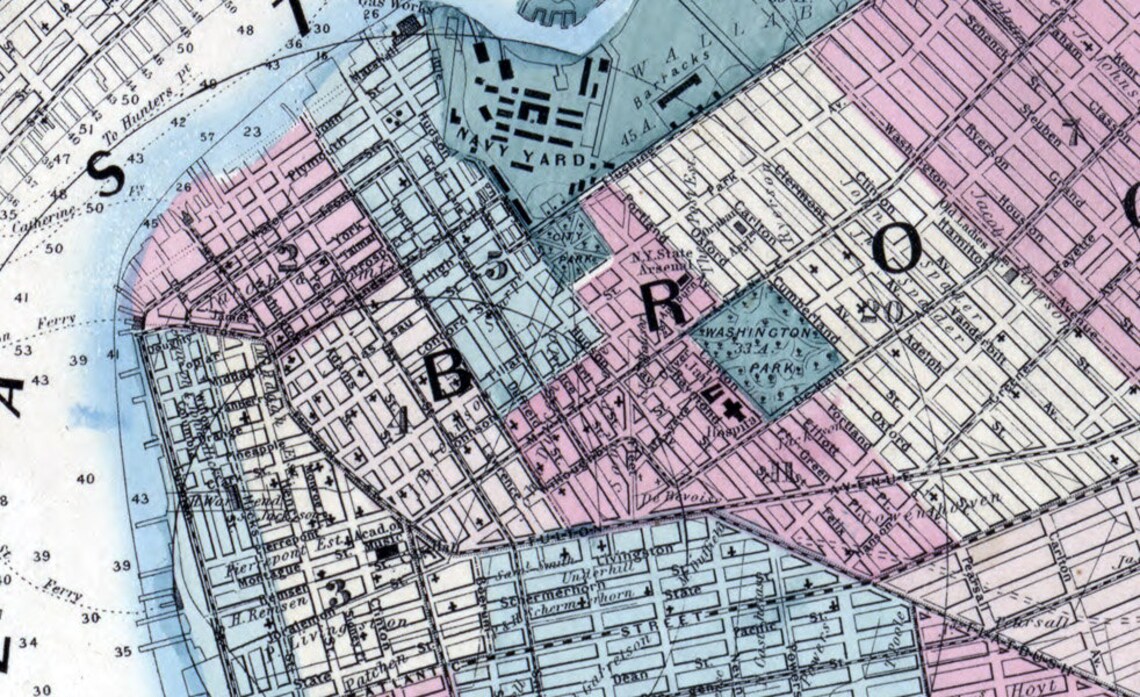1868 Map of Kings County New York | Etsy