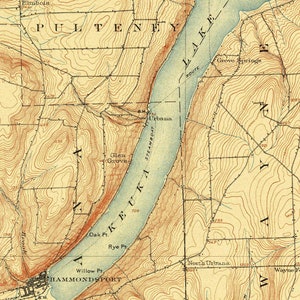 1903 Map of Keuka Lake New York - Etsy
