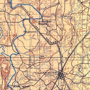 1901 Topo Map of Claremore Oklahoma Indian Territory Tulsa - Etsy