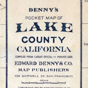 1910 Map of Lake County California - Etsy