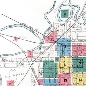 1912 Map of Winfield Cowley County Kansas - Etsy