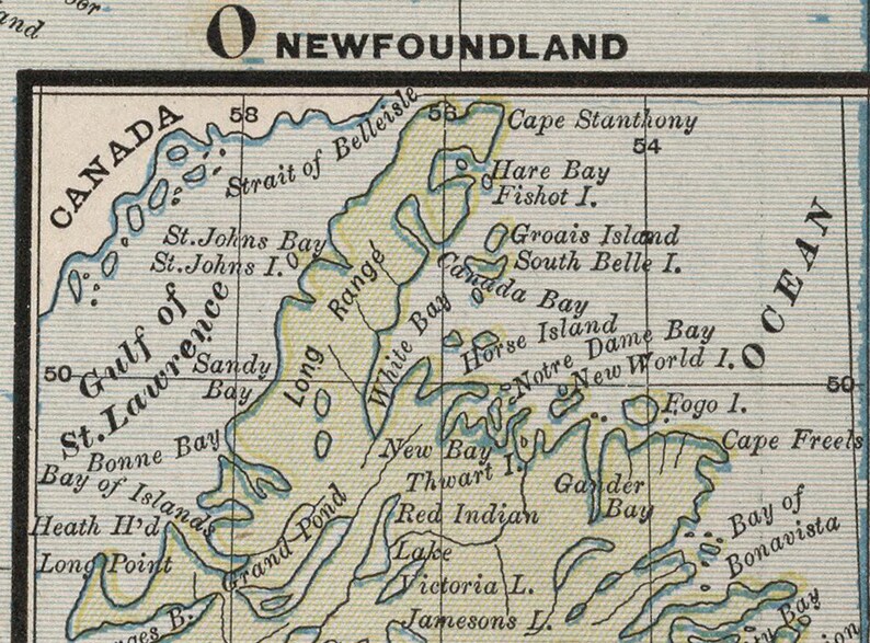 1883 Map of Nova Scotia and New Brunswick Canada - Etsy