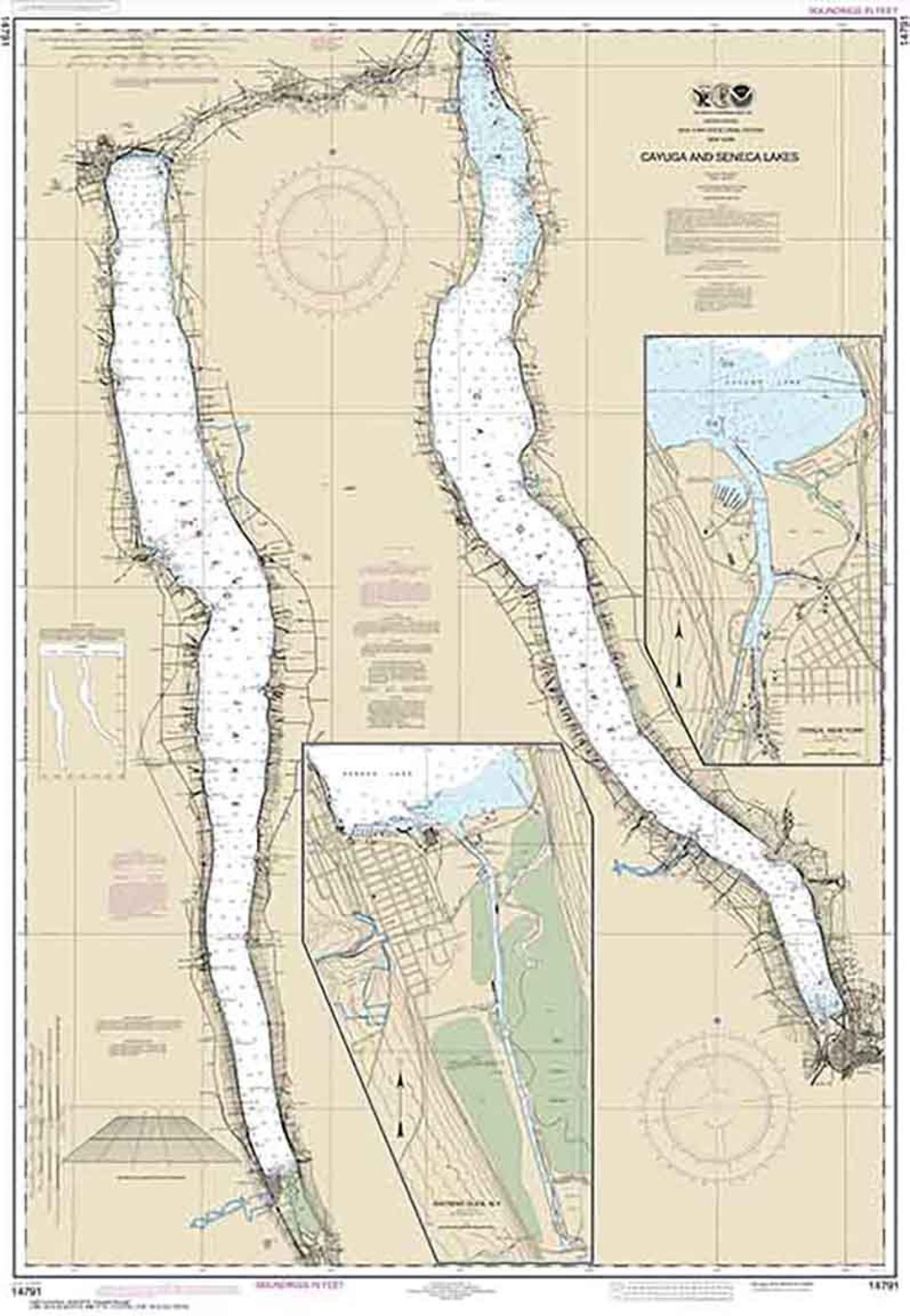 2016 Nautical Map of Cayuga and Seneca Lakes New York - Etsy