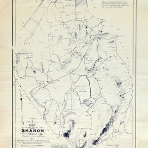 1831 Town Map of Sharon Norfolk County Massachusetts - Etsy