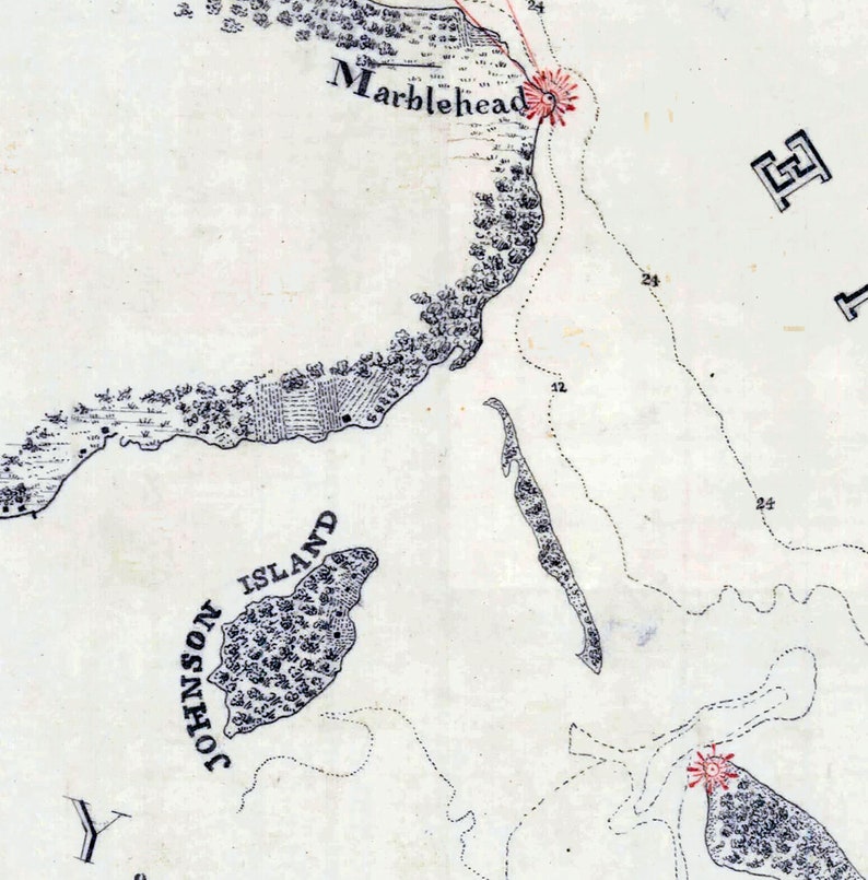 1848 Map of Sandusky Bay Ohio Lake Erie | Etsy