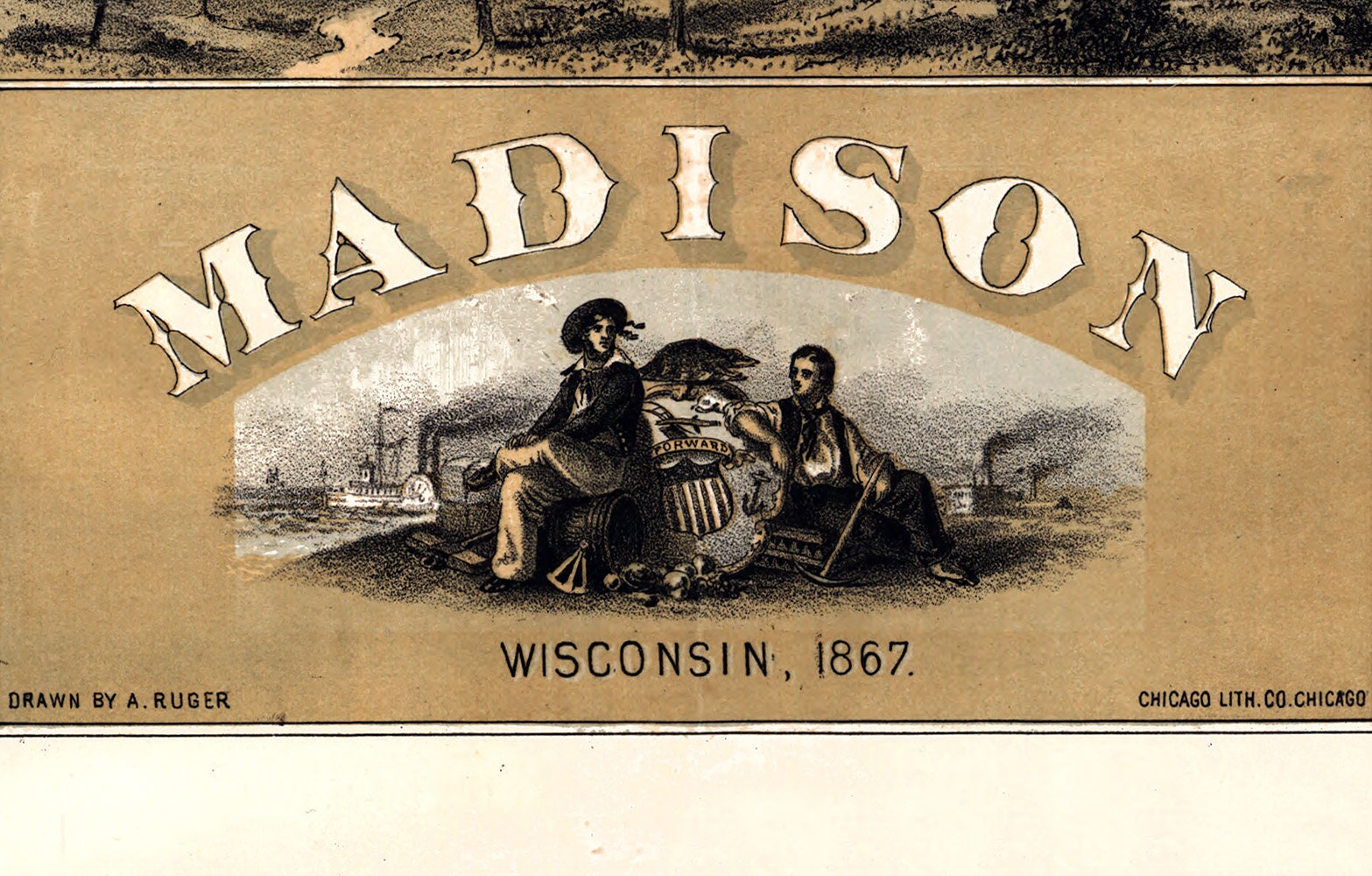 1867 Panoramic Map of Madison Wisconsin - Etsy
