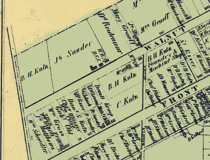 1860 Town Map of Kutztown Berks County Pennsylvania - Etsy