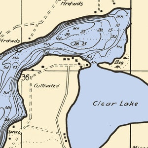 1939 Map of Chain Lake Rusk and Chippewa County Wisconsin - Etsy