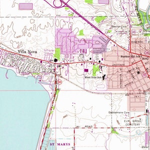 1960 Map of Grand Lake Ohio Celina St Marys - Etsy