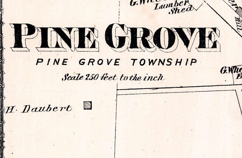 1875 Town Map of Pine Grove Schuylkill County Pennsylvania - Etsy