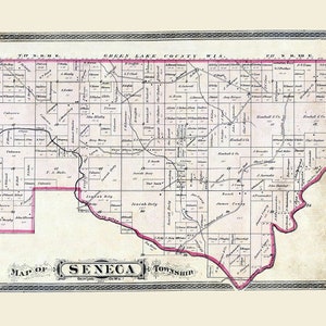 1875 Map of Seneca Township Green Lake County Wisconsin - Etsy
