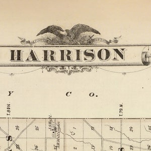 1875 Map of Harrison County Iowa - Etsy