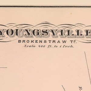 1878 Town Map of Youngsville Warren County Pennsylvania - Etsy