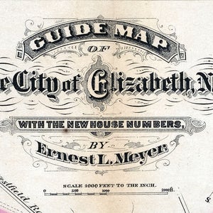 1874 Map of Elizabeth New Jersey - Etsy