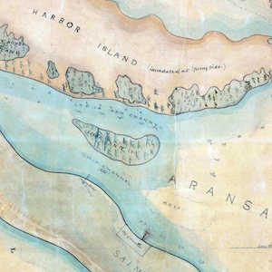 1862 Map of Aransas Bay Texas - Etsy