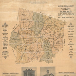 1905 Map of Maury County Tennessee - Etsy