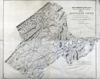 1847 Map of Berkeley County Virginia Fort Frederick | Etsy