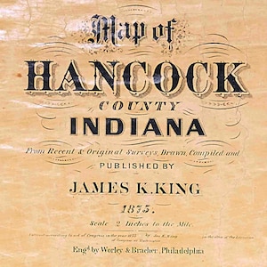 1875 Farm Line Map of Hancock County Indiana - Etsy