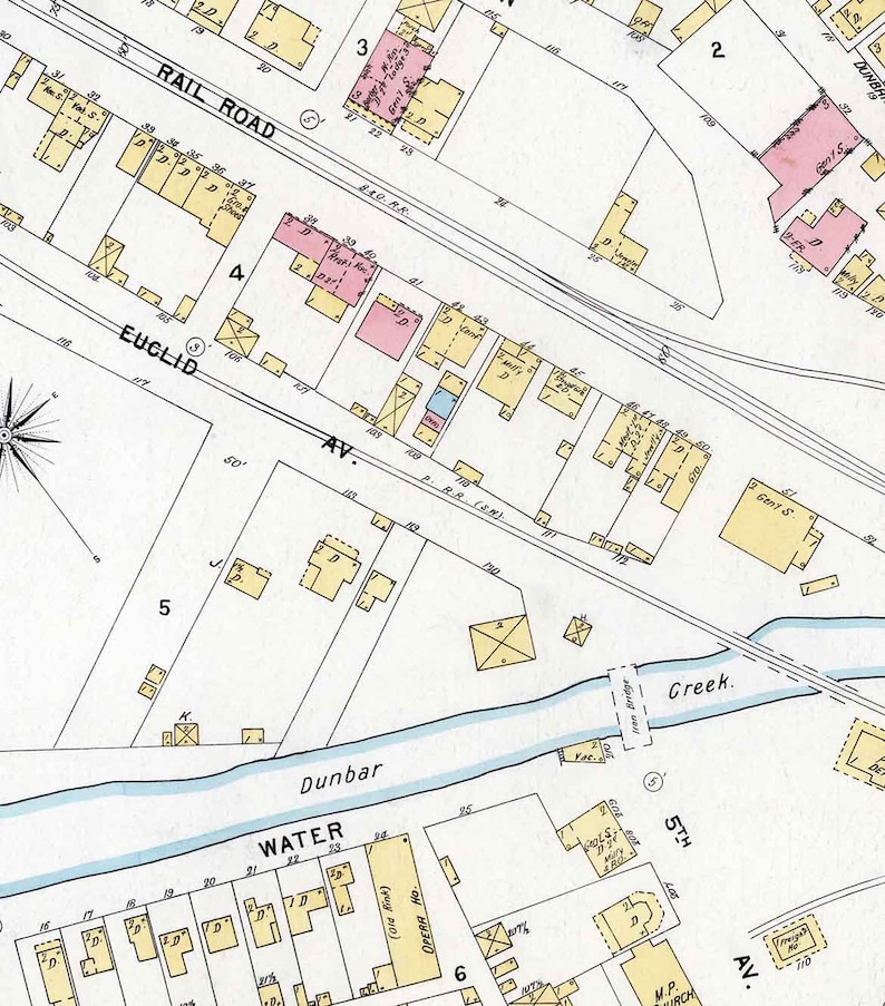 1897 Town Map of Dunbar Fayette County Pennsylvania - Etsy