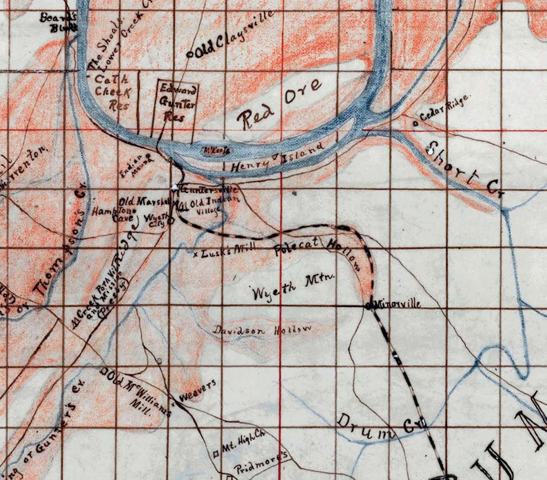 1900 Map of Marshall County Alabama - Etsy