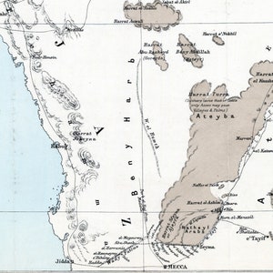 1884 Map of North Western Arabia - Etsy Canada