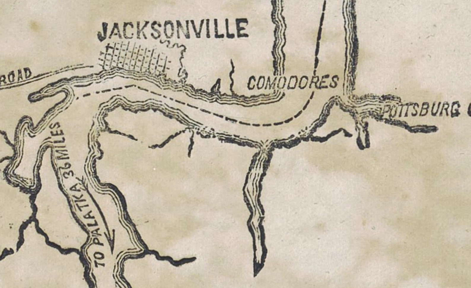1900 Map of the Saint Johns River Florida Jacksonville Saint Augustine ...