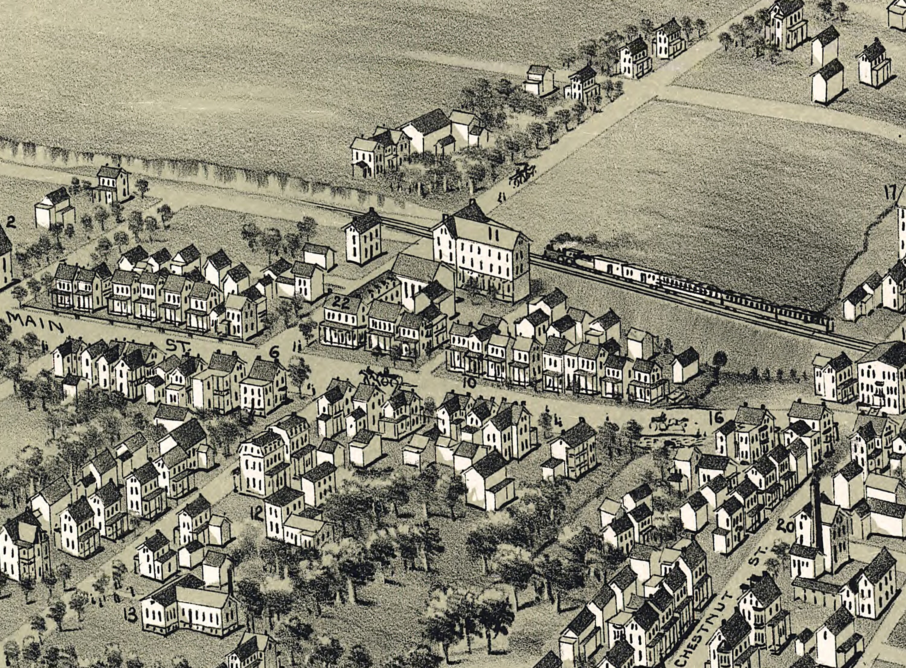 1894 Panoramic Map of Souderton Montgomery County Pennsylvania - Etsy