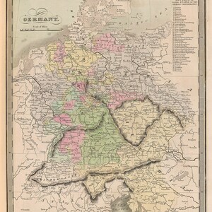 1849 Map of Germany - Etsy