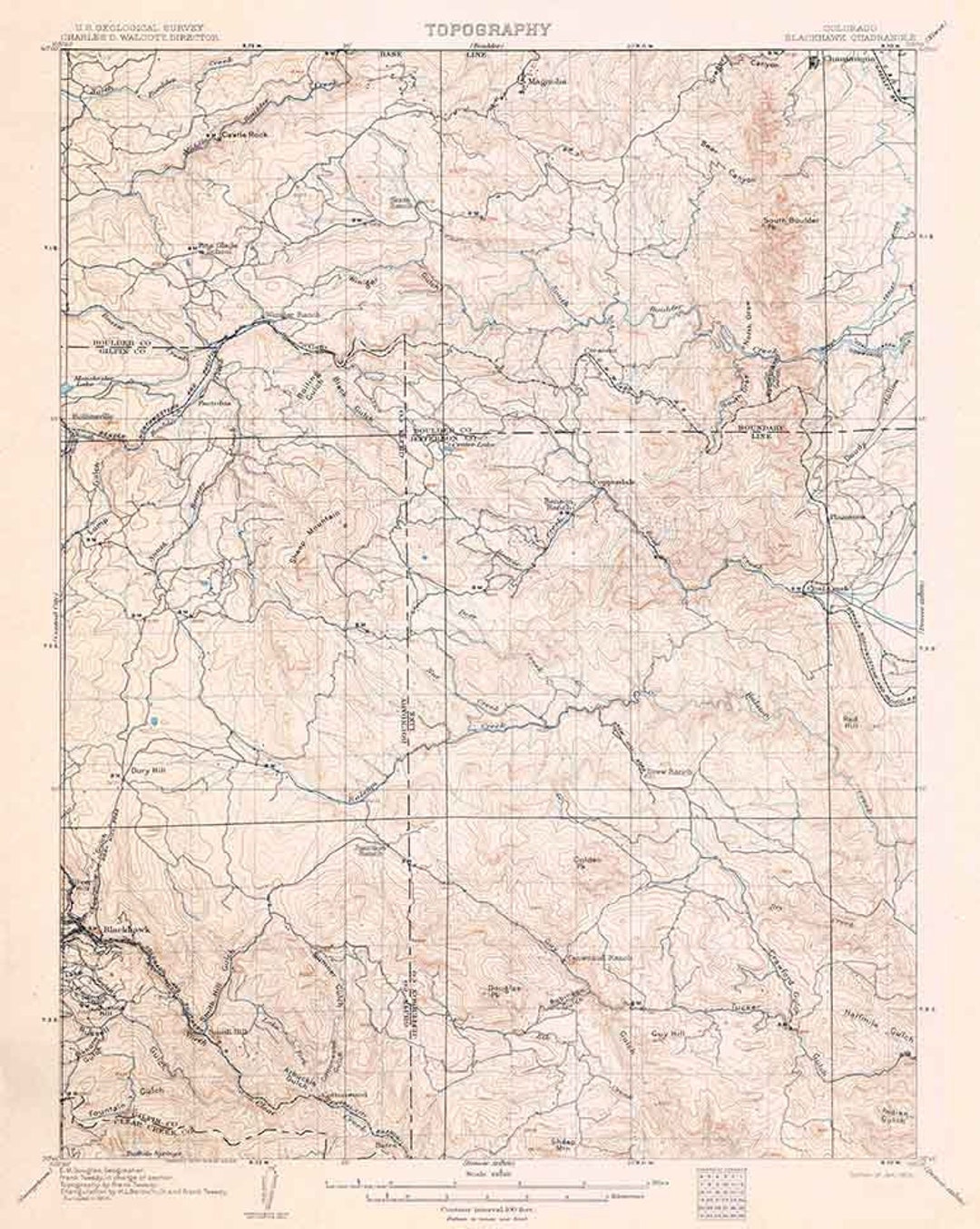 1906 Topo Map of Blackhawk Colorado - Etsy