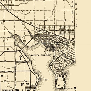 1925 Map of Pinellas County Florida Tampa Bay Clearwater - Etsy