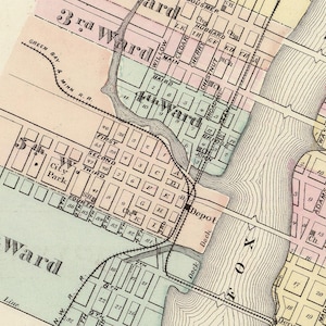 1878 Map of Fort Howard and Green Bay Wisconsin - Etsy
