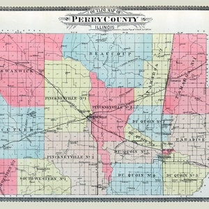 1902 Map of Perry County Illinois - Etsy