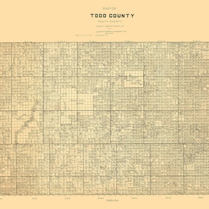 1915 Map of Todd County South Dakota - Etsy