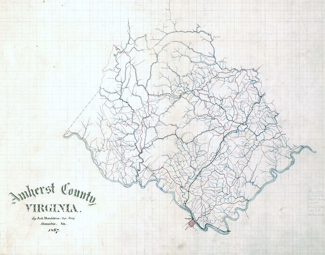1867 Map of Amherst County Virginia - Etsy