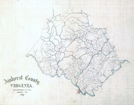 1867 Map of Amherst County Virginia - Etsy