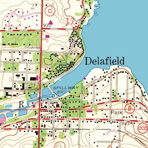 1973 Map of Nagawicka Lake Delafield Wisconsin - Etsy