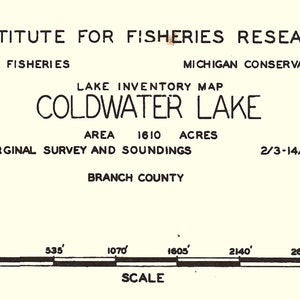 1941 Map of Coldwater Lake Branch County Michigan - Etsy