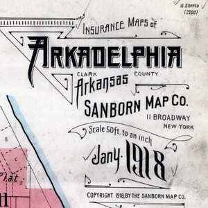 1918 Map of Arkadelphia Clark County Arkansas - Etsy