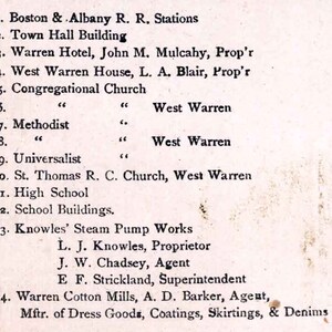 1879 Panoramic Map of Warren Massachusetts - Etsy